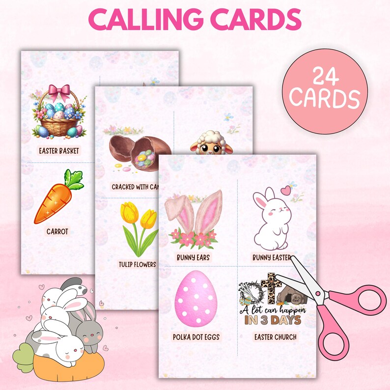 Easter Bingo Printable Game | 50 Easter Bingo Cards + Calling Cards ...
