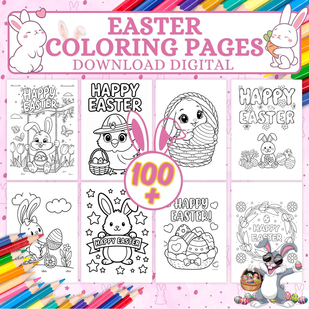 100 Easter Coloring Pages Printable | Kids Easter Coloring Book PDF ...