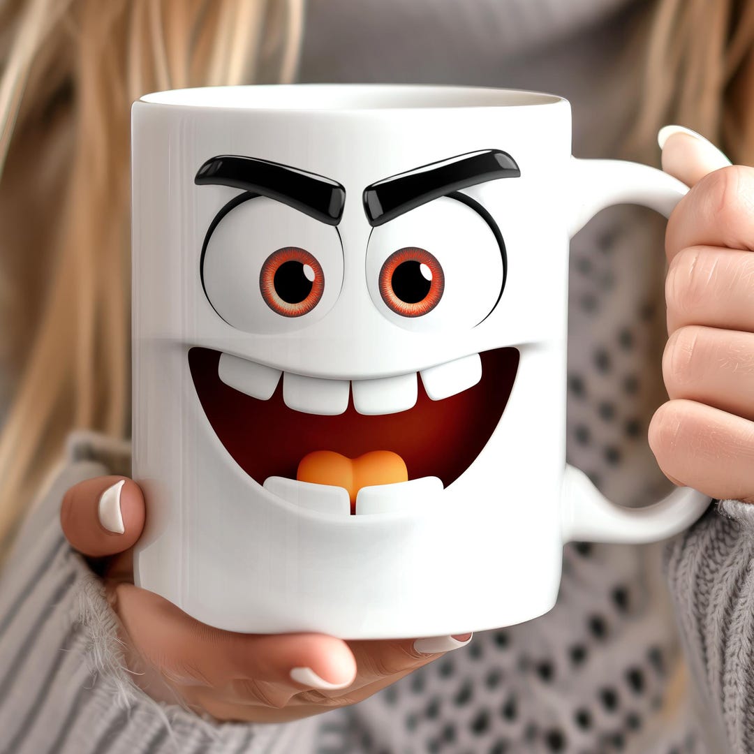 Mug Evil Laugh Face Expression Funny Gift Friend Mug Co-worker Gift ...