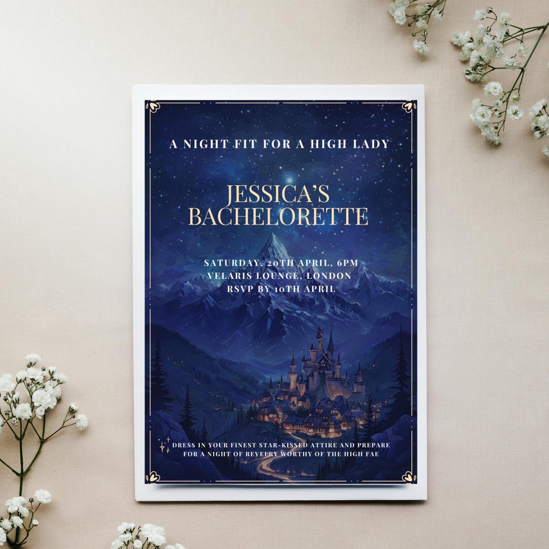 ACOTAR Bachelorette Invitation | Night Court Fae Party Invite | High ...