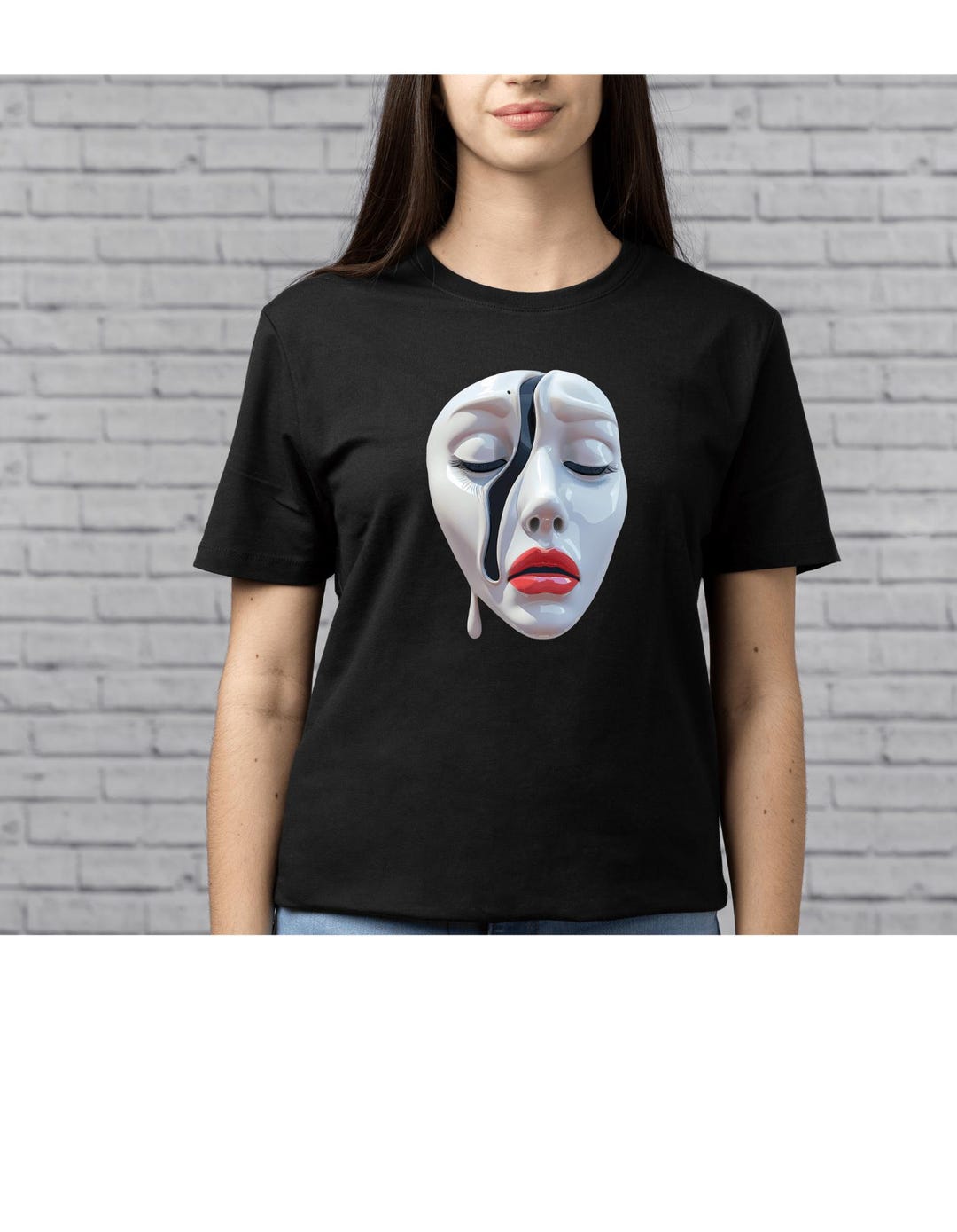 Crying Woman Emotional Tears T-shirt, Sad Female Crying, Emotional ...