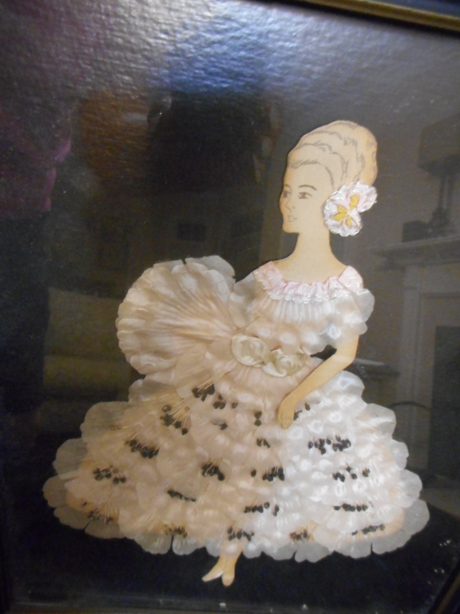 Ribbonwork Doll Framed Vintage Ribbon Work Bead and Paper - Etsy