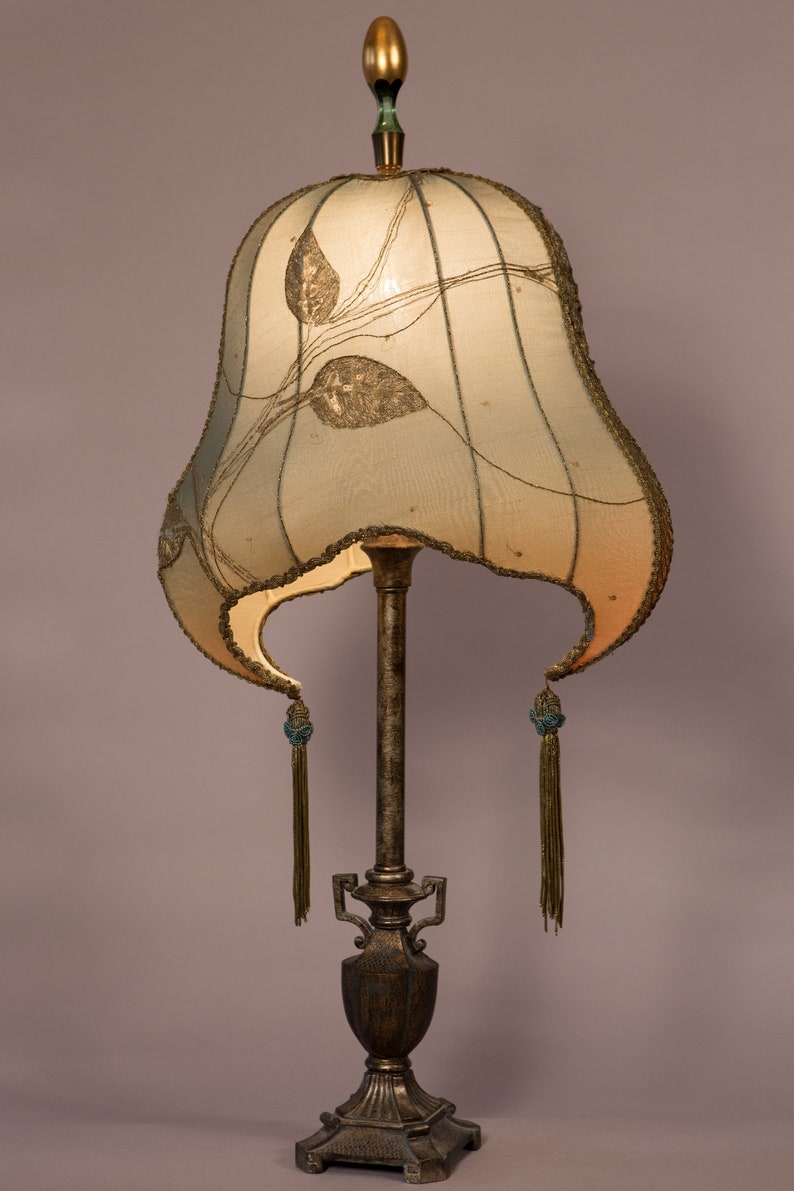 Most Unusual Designer Lampshade & Lamp. Overlaid Silk and Lace - Etsy