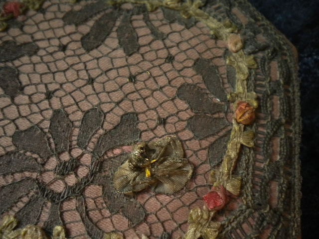 Antique Ribbonwork Keepsake Box With Gold Bullion Trim and Ecru Lace ...