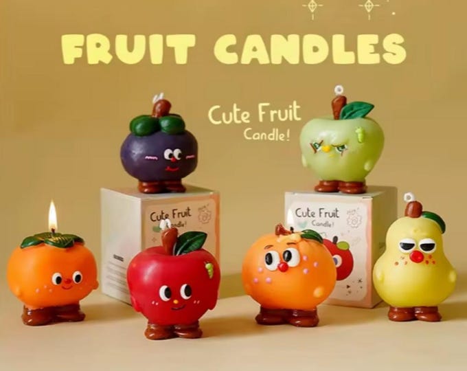 Scented Fruit Candles, Creative Cute Handmade Quirky Fruit Shaped ...