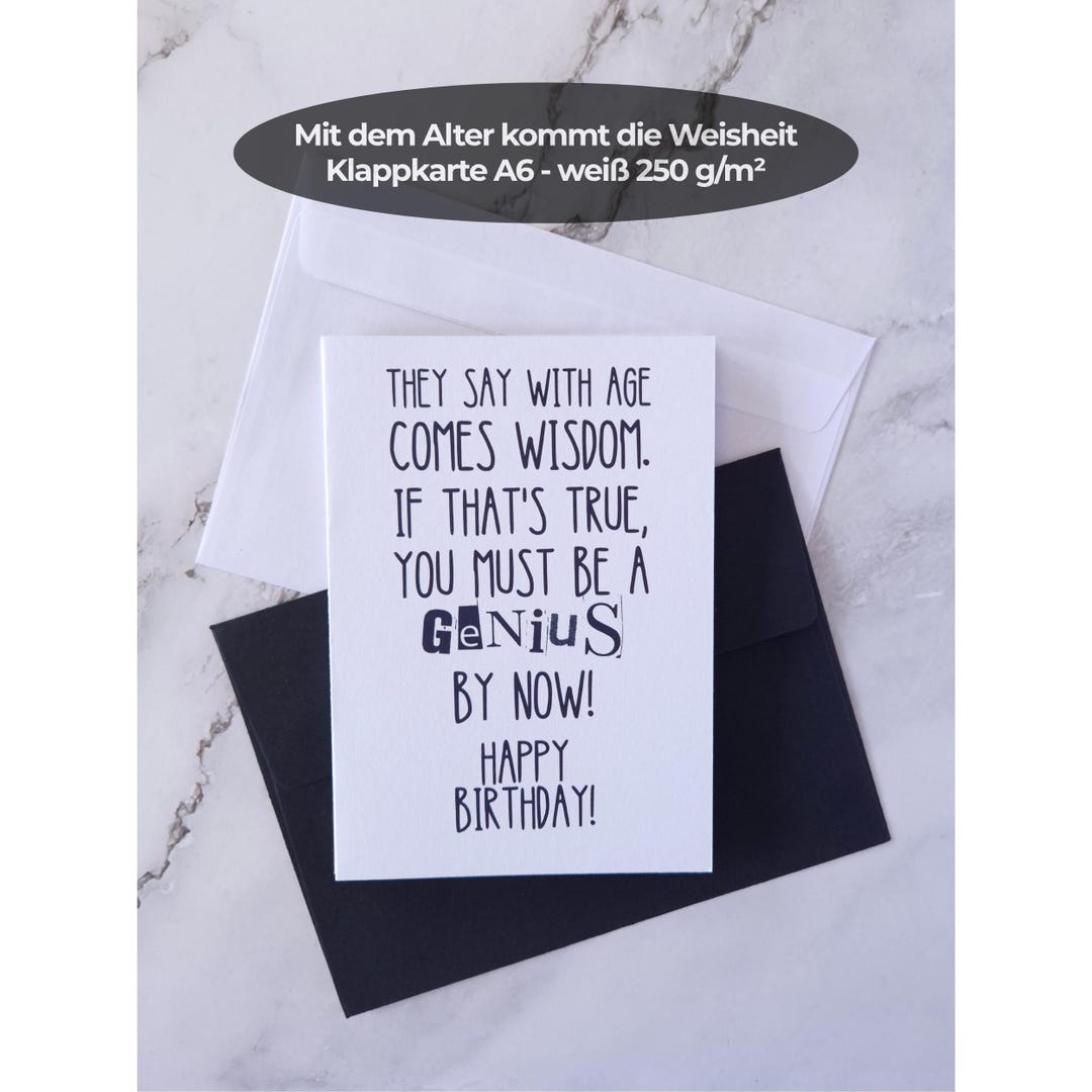 Funny Birthday Card With Saying | You Must Be a Genius by Now | Witty ...