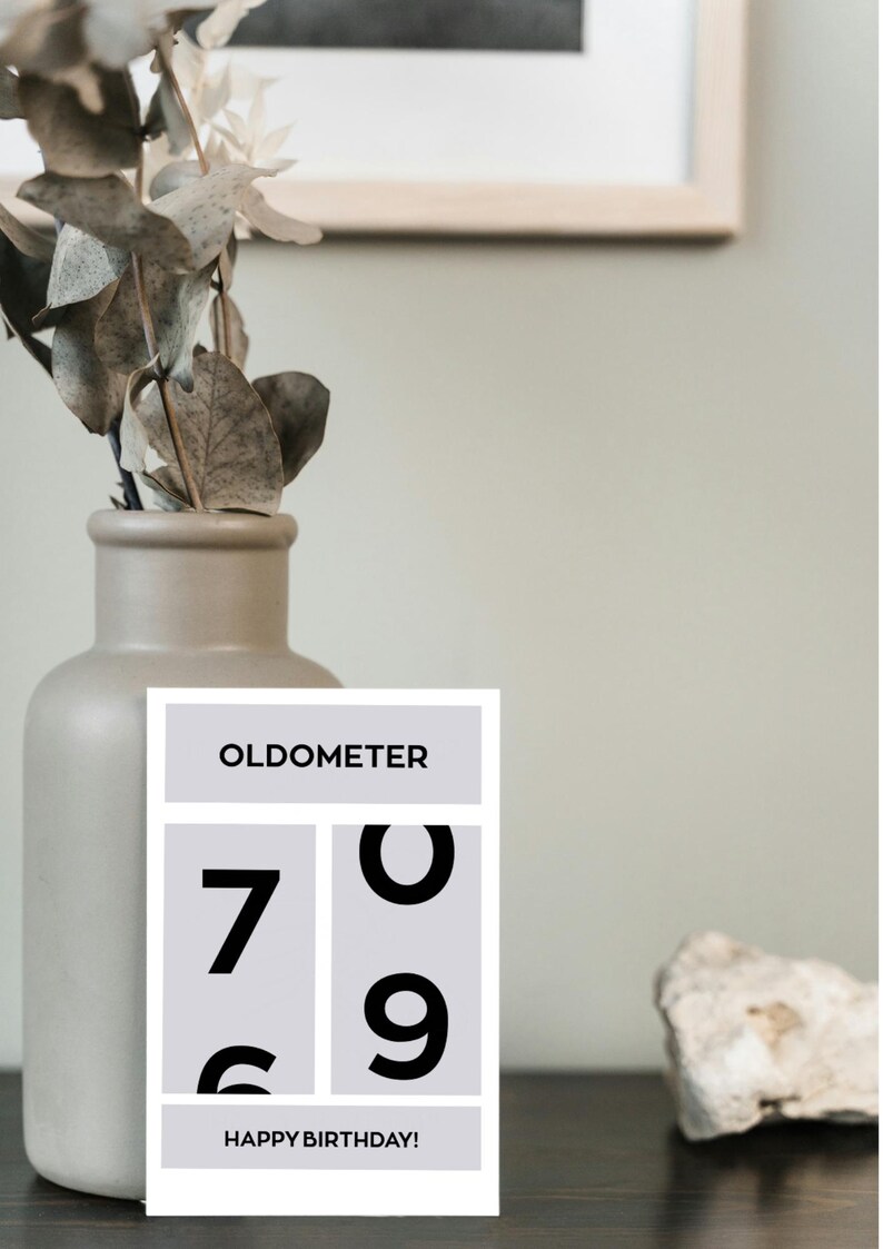 Funny Birthday Card With an Age Meter to Print | Changeable Year After ...