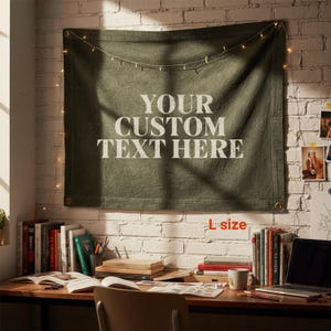 Custom Text Canvas Flag | Printed Cotton Banner | Business Logo Banner ...