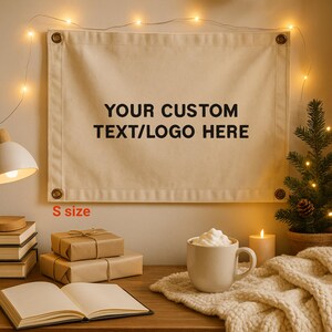Custom Text Canvas Flag | Printed Cotton Banner | Business Logo Banner ...