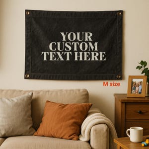 Custom Canvas Banner for Dorm Decor Above Bed Decor | Quilted Fabric ...