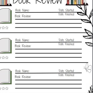 Book Review Template - Etsy