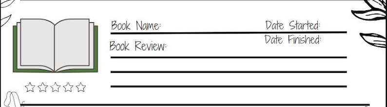 Book Review Template - Etsy