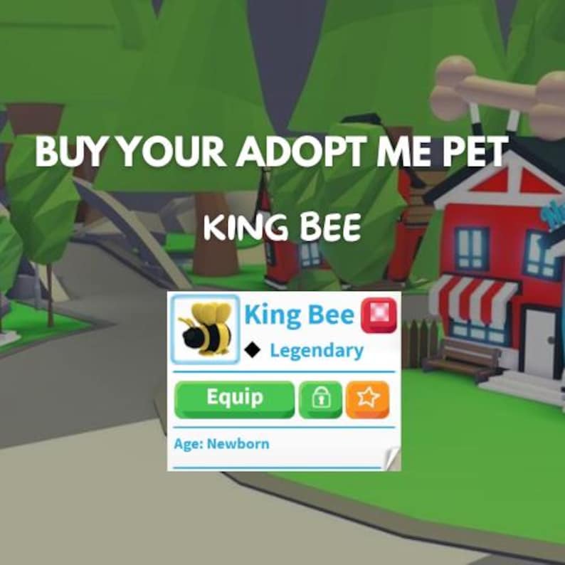 ADOPT ME (roblox) Pet: the King Bee (legendary and Costs Robux) - Etsy