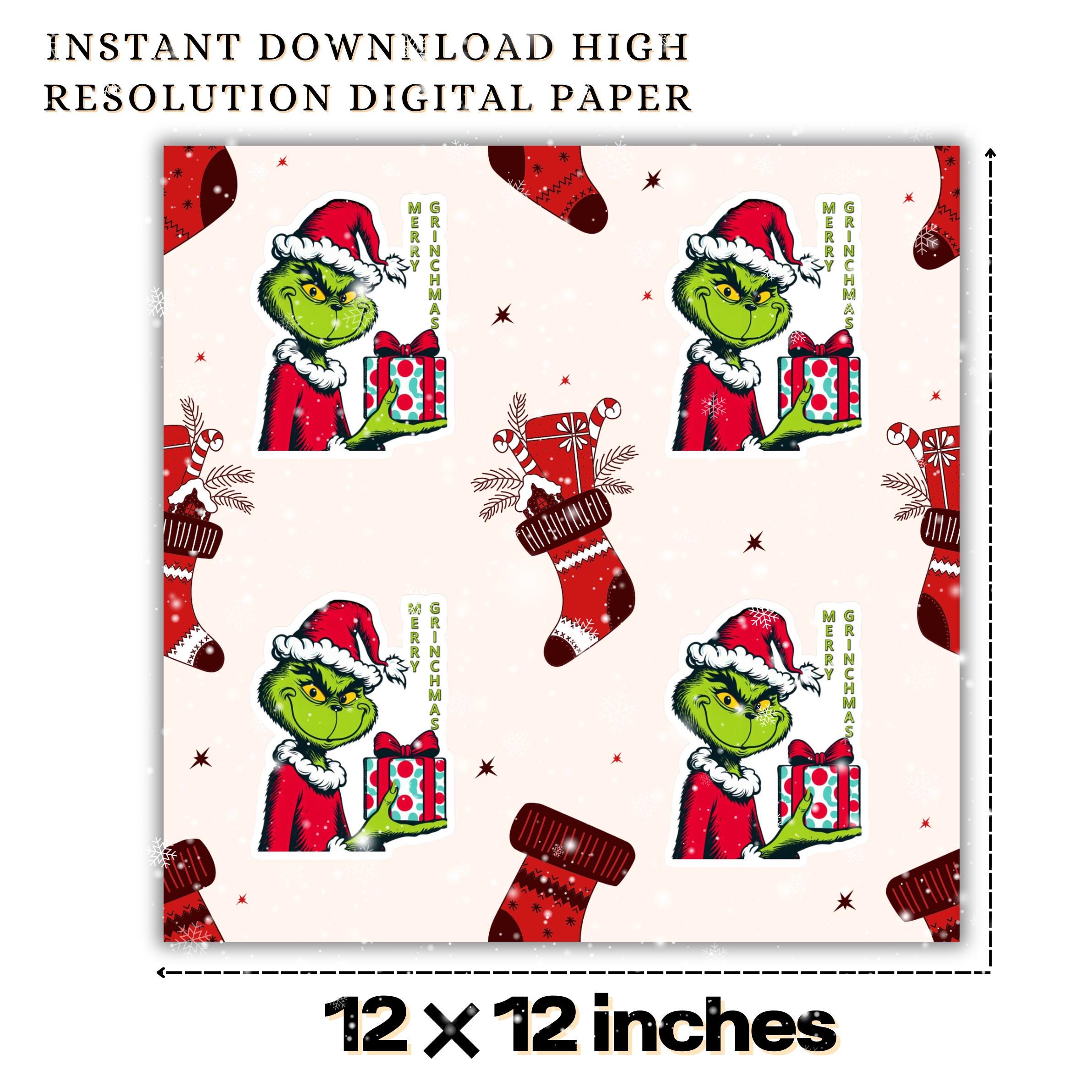 200+ Christmas Grinch Digital Papers Whoville Patterns Holiday ...