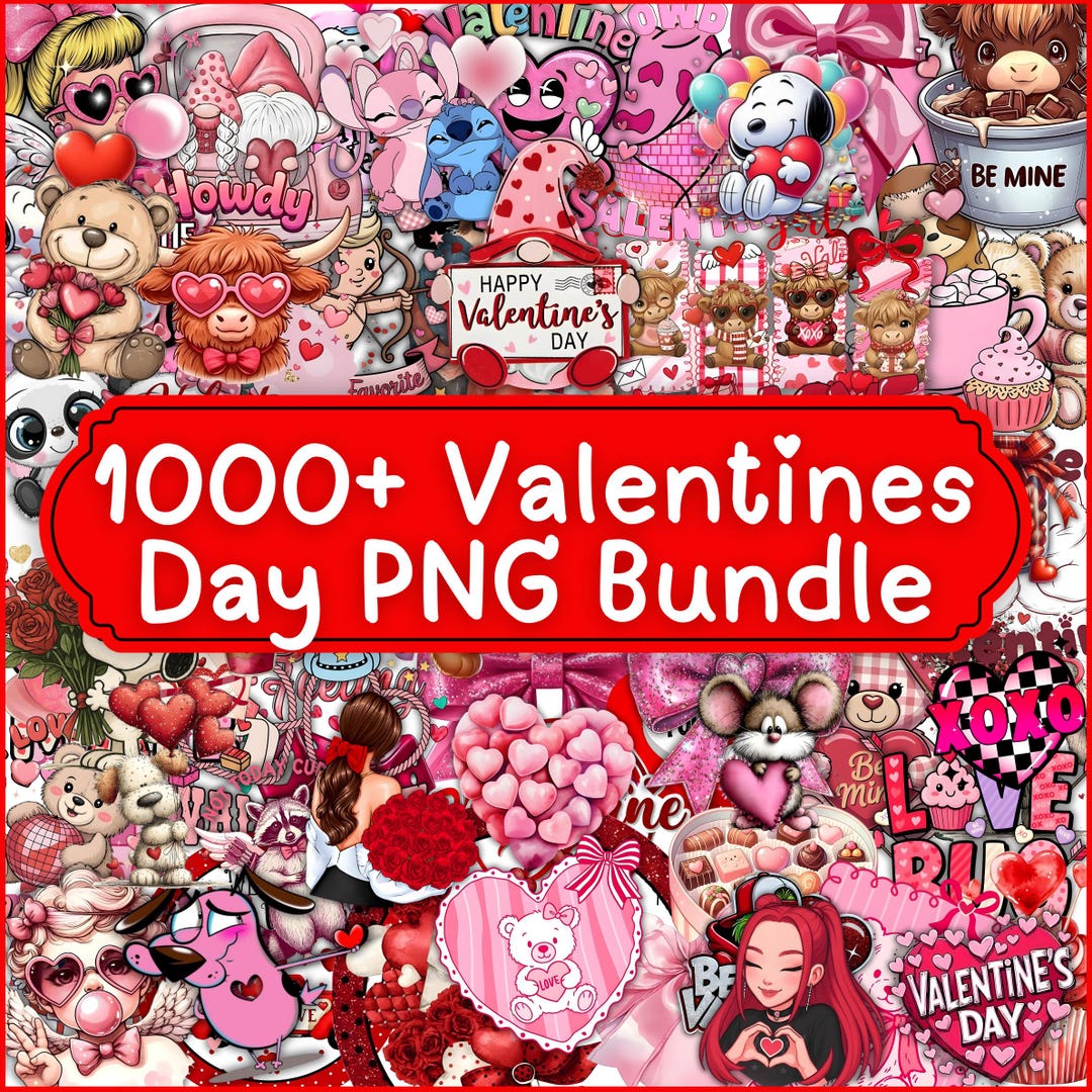 1000+ Valentine Mega Bundle PNG | Retro & Groovy Valentine Clipart ...
