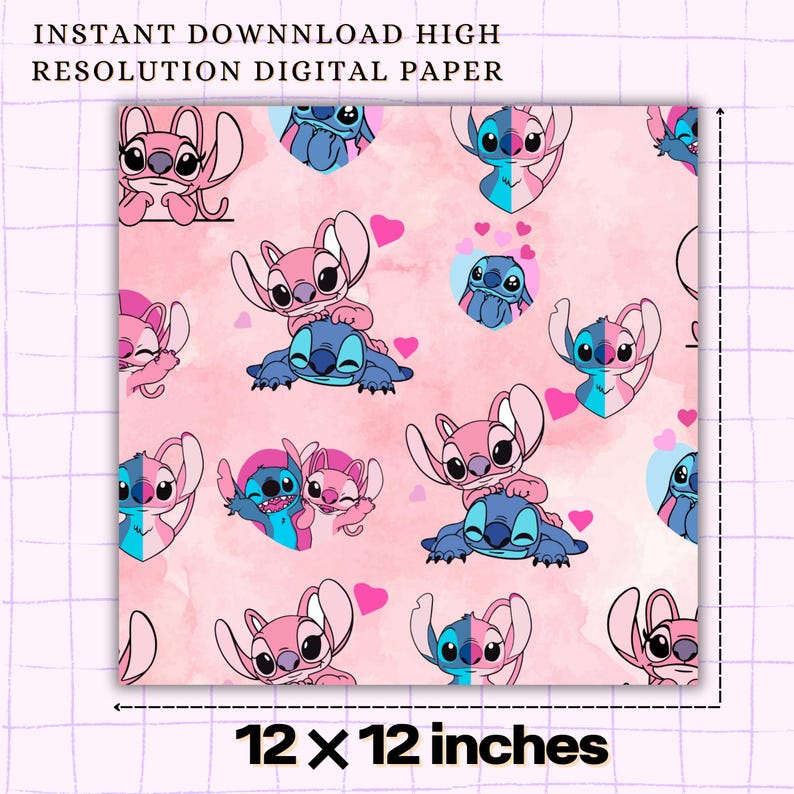 300+ Lilo & Stitch Digital Paper Pack, PNG Clipart, Seamless Patterns ...