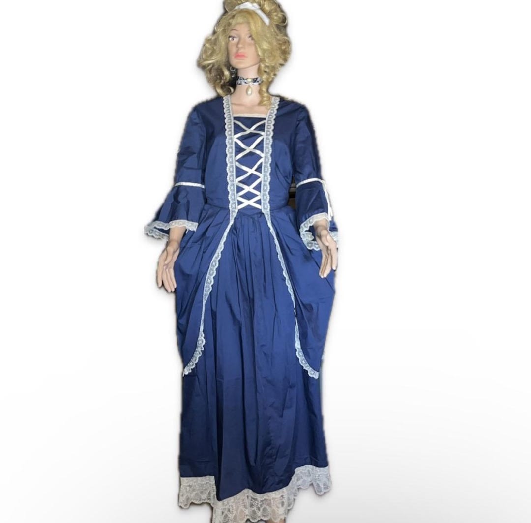 Vintage Handcrafted Georgian Style Dress With Bell Sleeves/corset Top ...