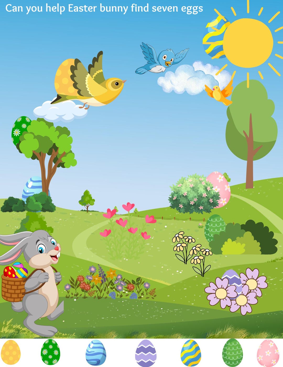 Help Easter Bunny Search for Eggs - Etsy