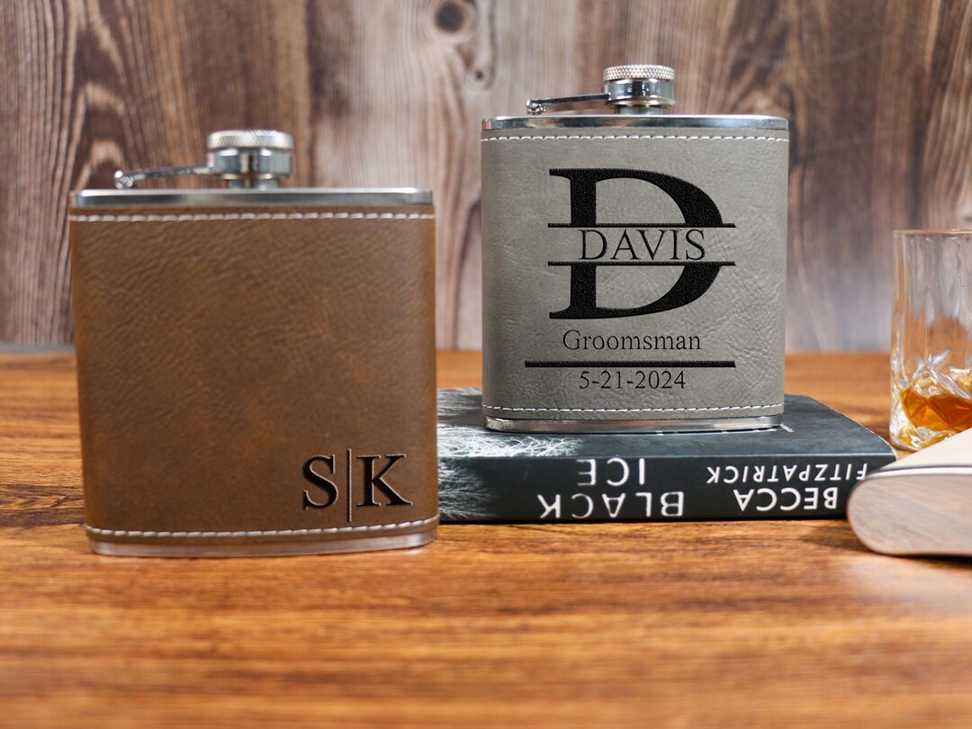 Personalized Flask for Men, Leather Flask, Flask Personalized, Flask ...