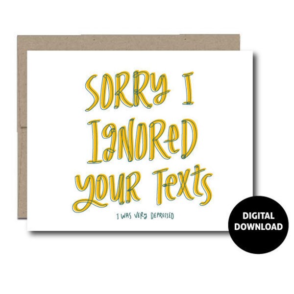 Depression Card - Etsy