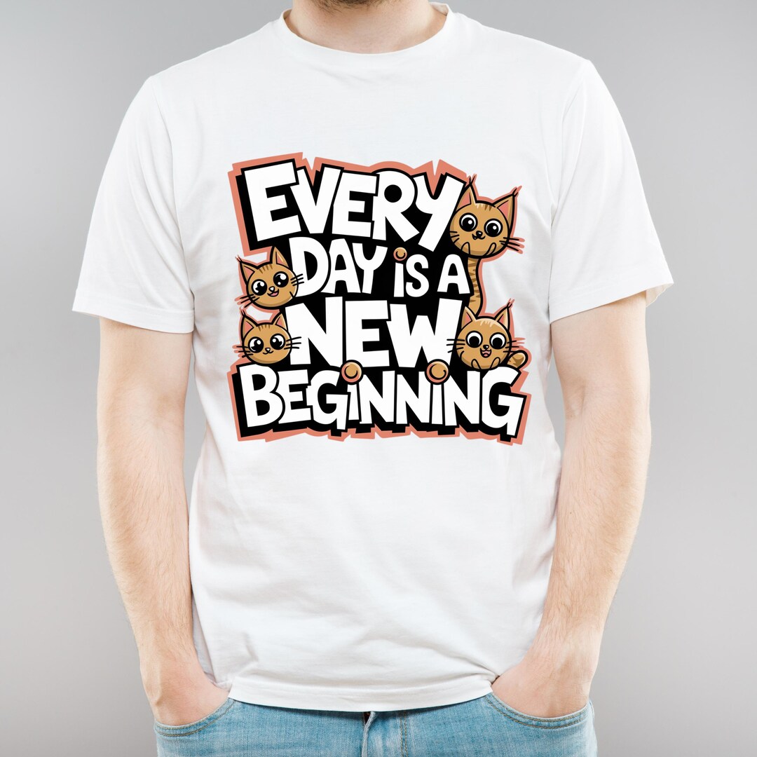 Every Day is a New Beginning – Cute Cat Positive Quote Printable ...