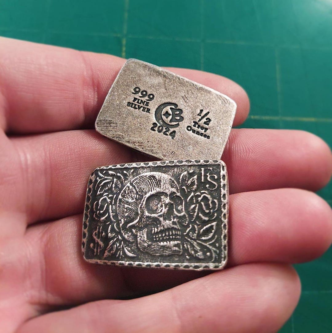 1/2 Oz 999 Silver Skull Stamp Bar .5 Troy Ounce - Etsy