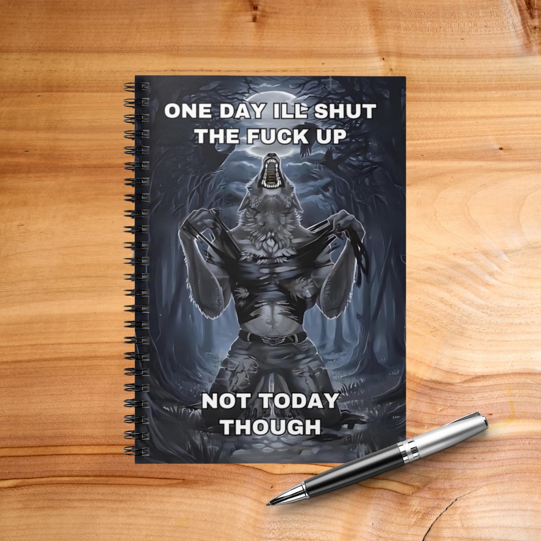 Alpha Wolf Cringe Meme Funny Spiral Notebook - Perfect for Creatives ...