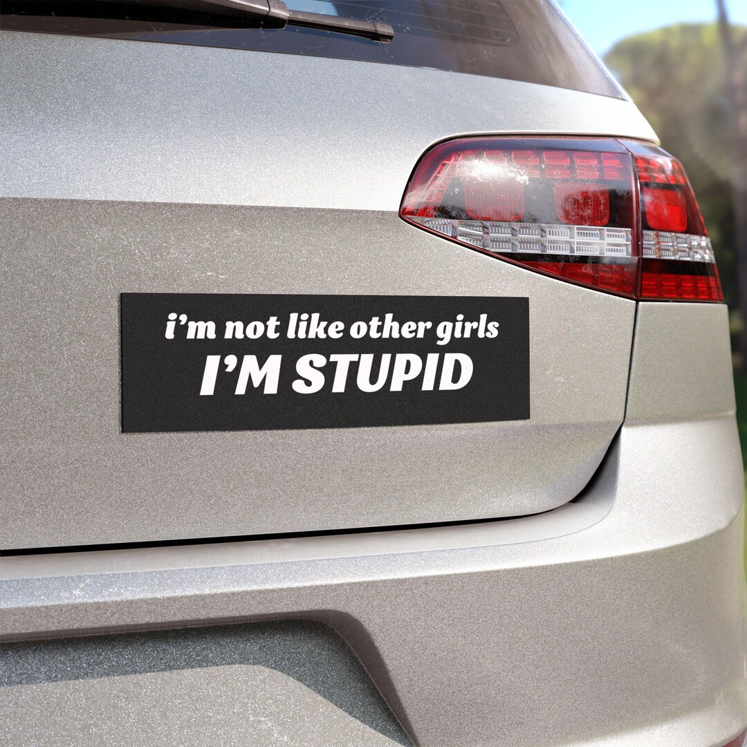Funny Meme Cringe Car Magnets - Im Not Like Other Girls Im Stupid ...