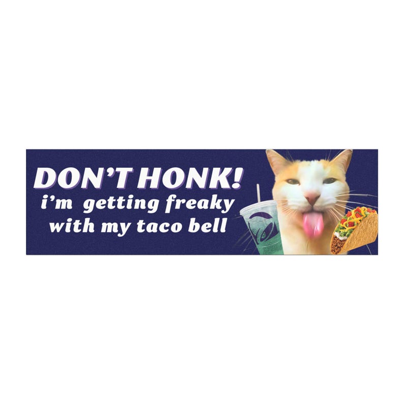 Funny Cringe Cat Taco Bell Car Magnet: Humorous Meme Vehicle Decal - Etsy