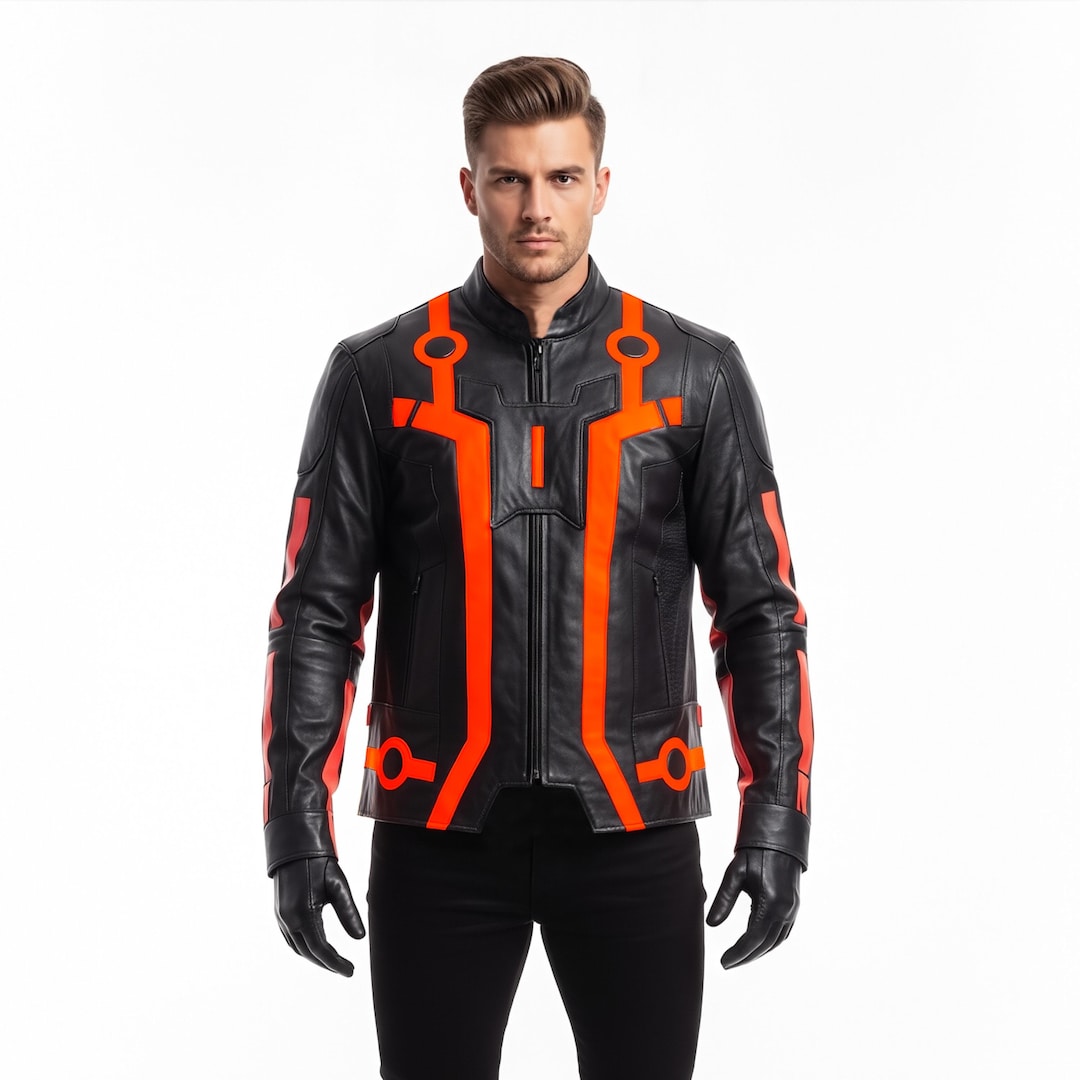Tron Ares Inspired Cosplay Leather Jacket, Futuristic Leather Biker ...