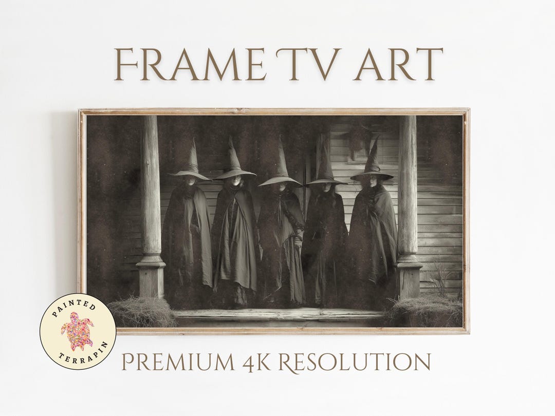 Vintage Witches Photo Frame TV Art | Haunted Halloween Tintype Style ...