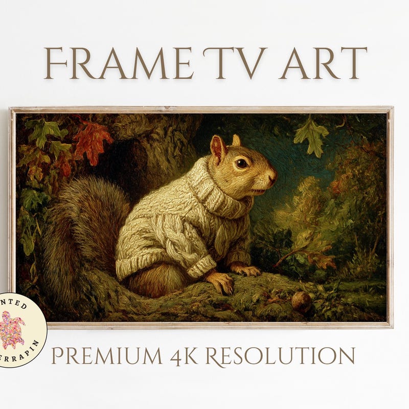 Squirrel Painting Framed - Etsy
