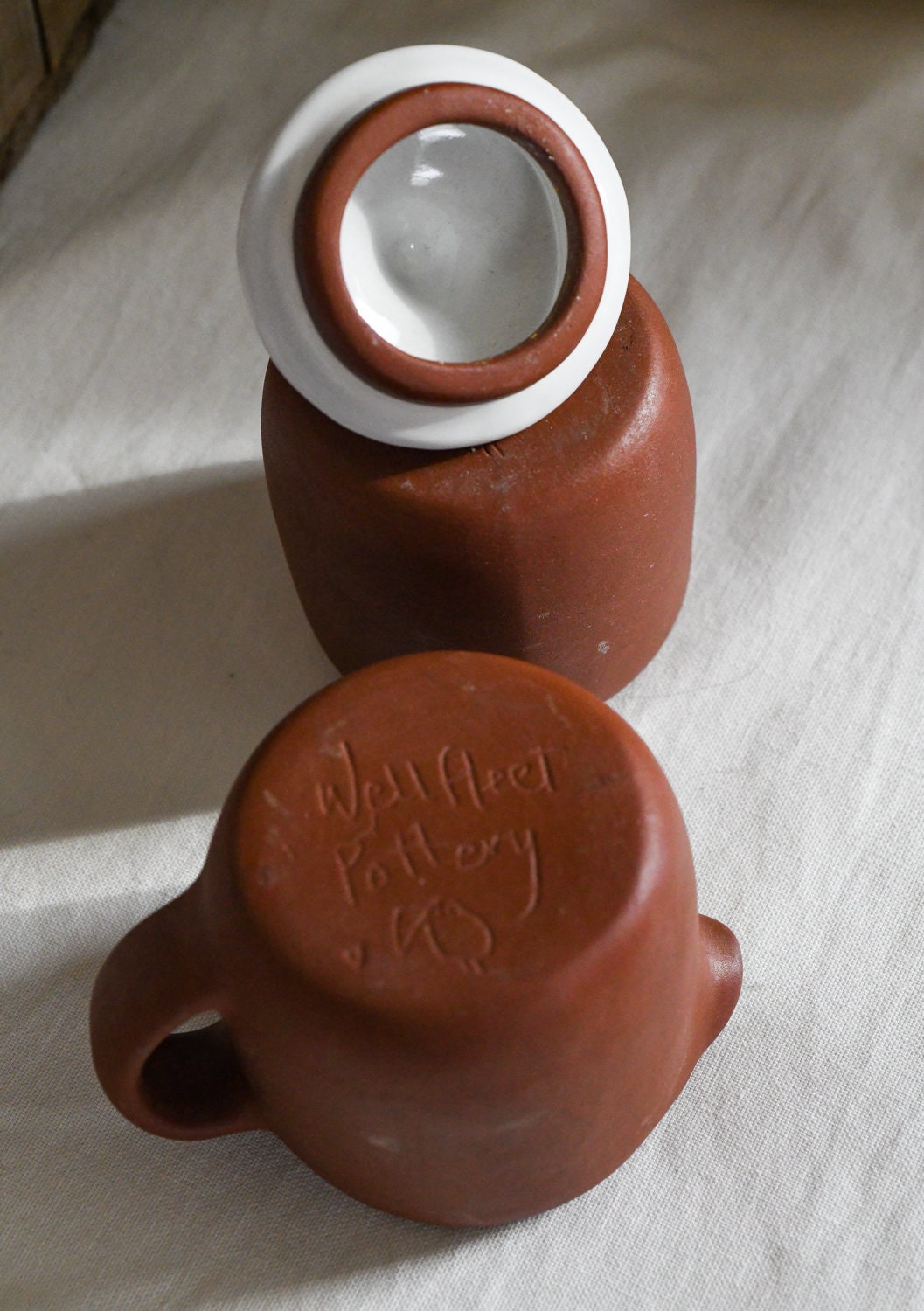 Vintage Wellfleet Pottery Umber/ White Creamer & Sugar Bowl Set by ...
