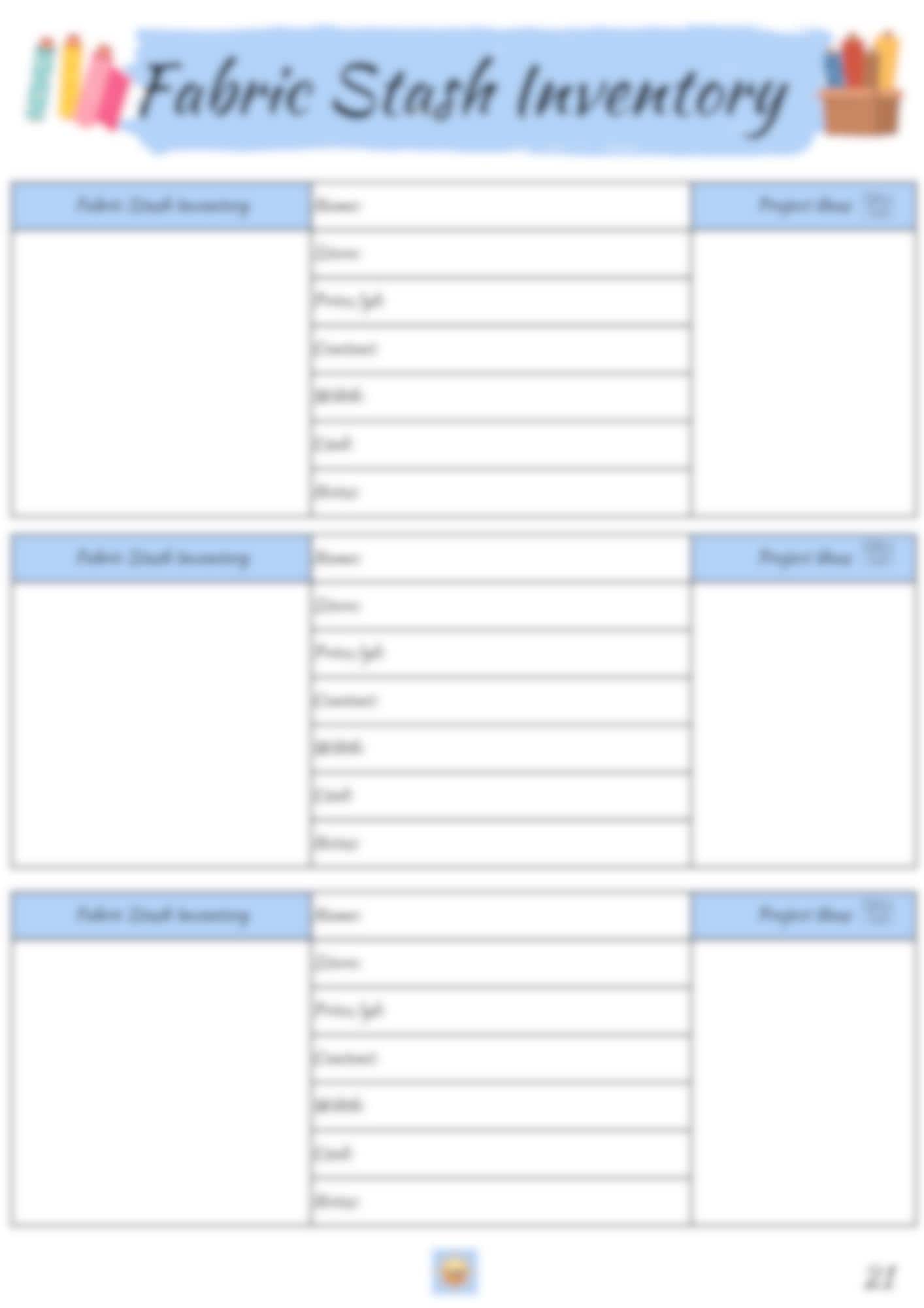 Printable 2026 Sewing Project Planner PDF: Sewing Journal | Fabric ...