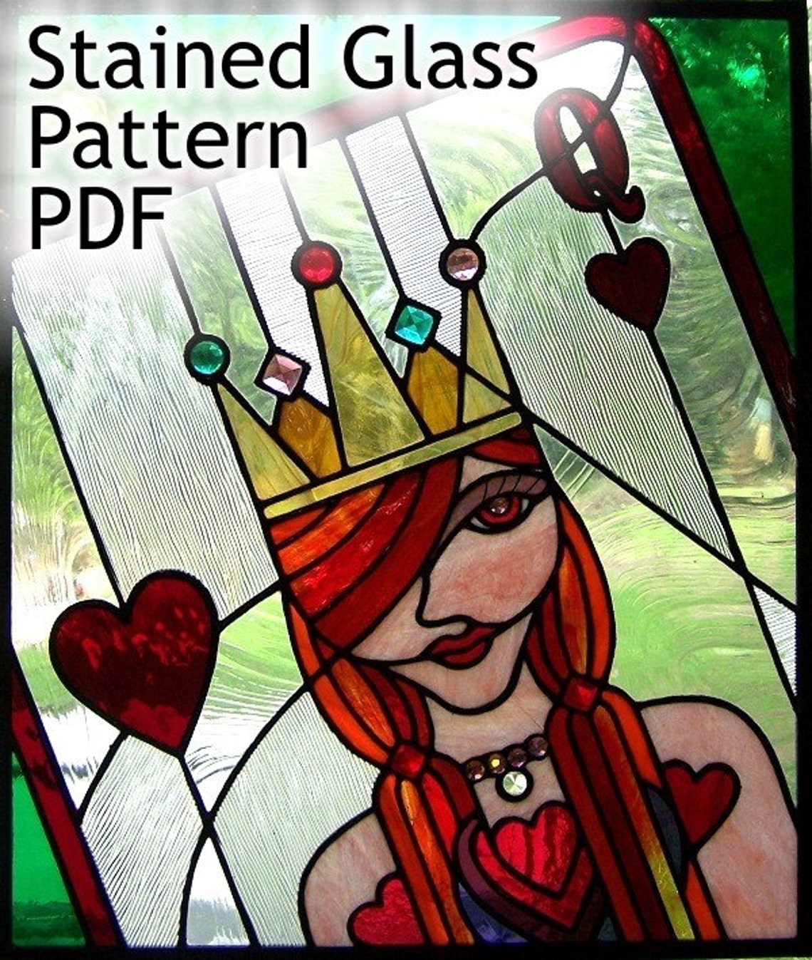PATTERN for Queen of Hearts Stained Glass - Etsy