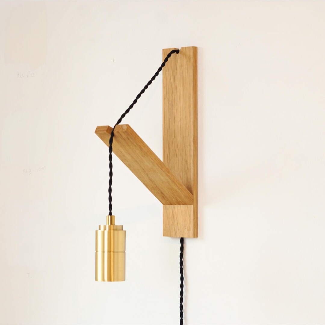 Solid Oak Wall Light Bracket: Adjustable Pendant Lighting [bracket Only ...