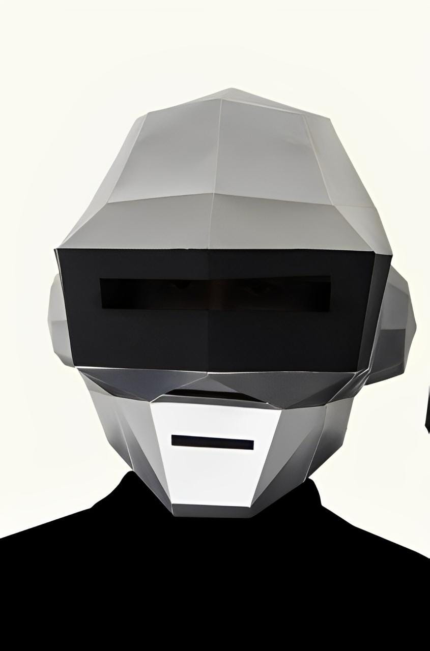 DIY Mask Daft Punk Thomas Papercraft, Low Poly Mask | Custome Halloween ...