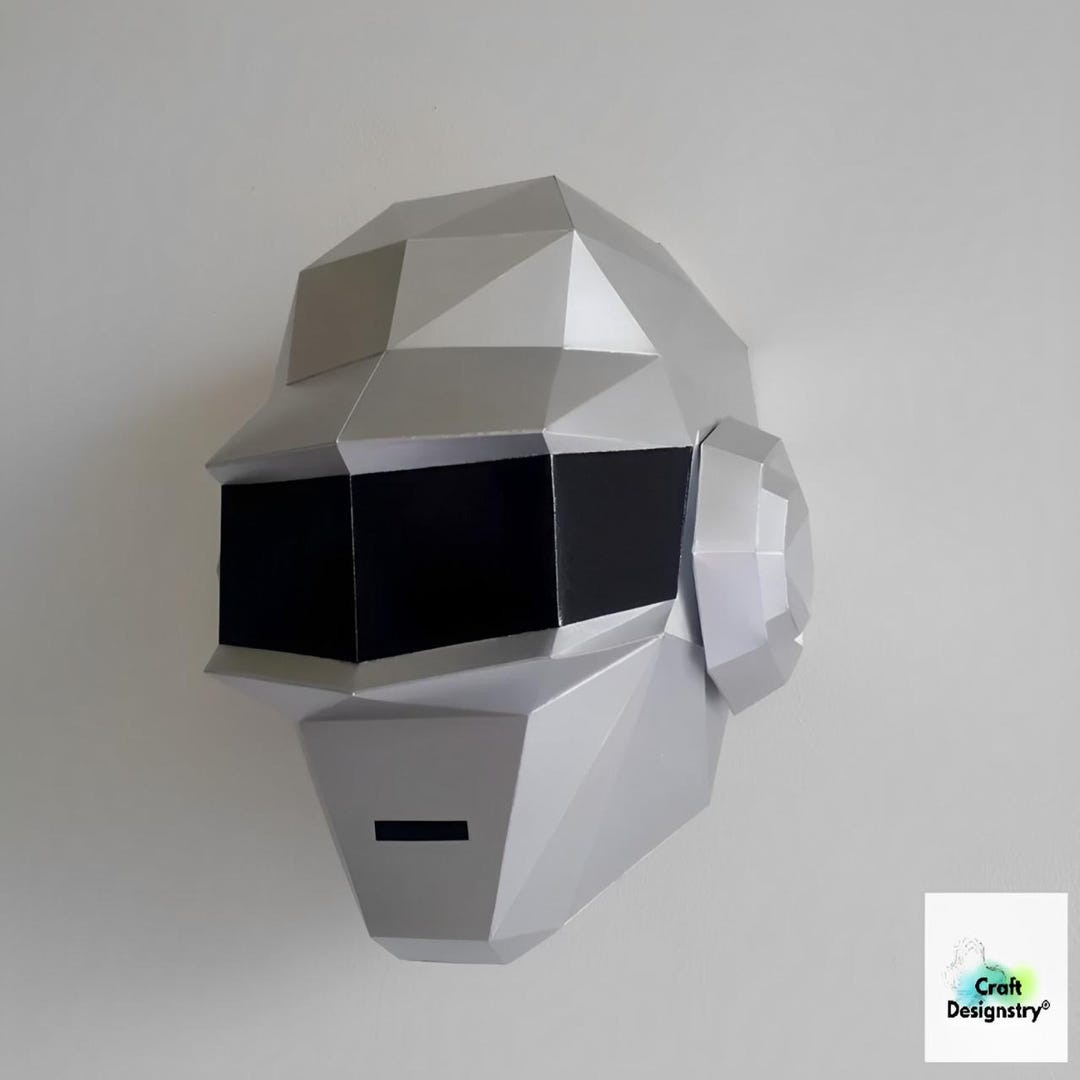 DIY Mask Daft Punk Thomas Papercraft, Low Poly Mask | Custome Halloween ...