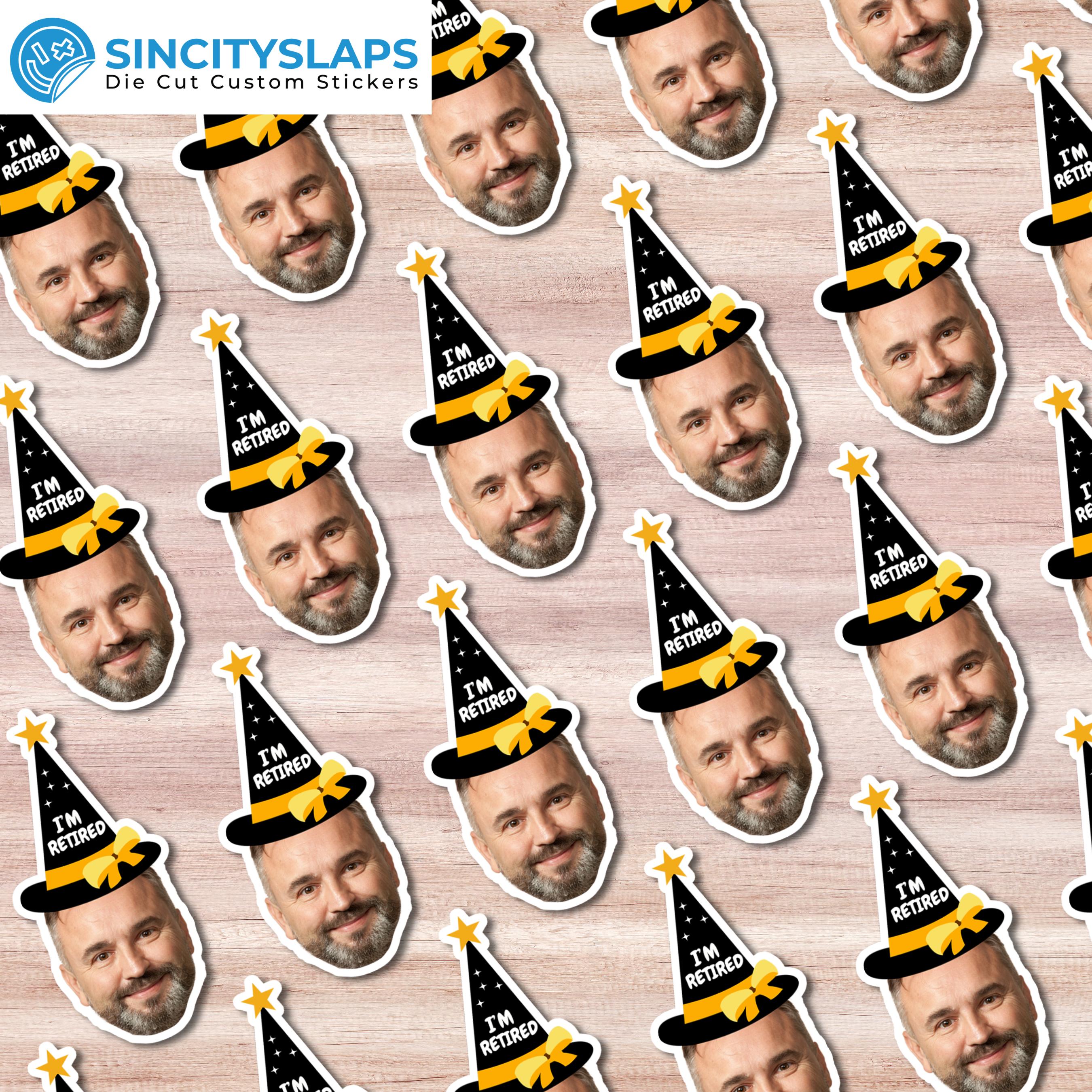 Retired Decoration, Custom Retirement Face Sticker of Confetti, Retired ...