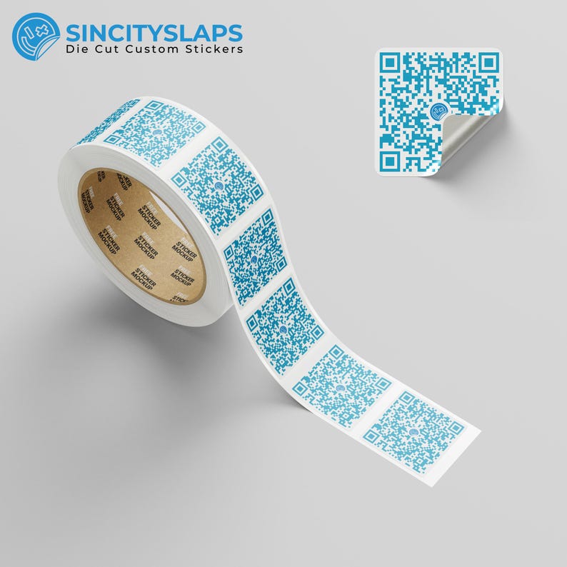 Custom QR Code Sticker Labels Kiss Cut Stickers, Different Sizes Custom ...