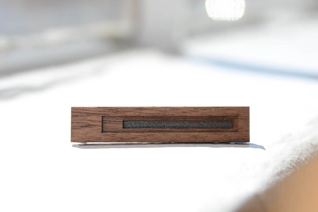 Geometric Walnut Wood Tie Clip: Graphite Grey Modern Design - Etsy