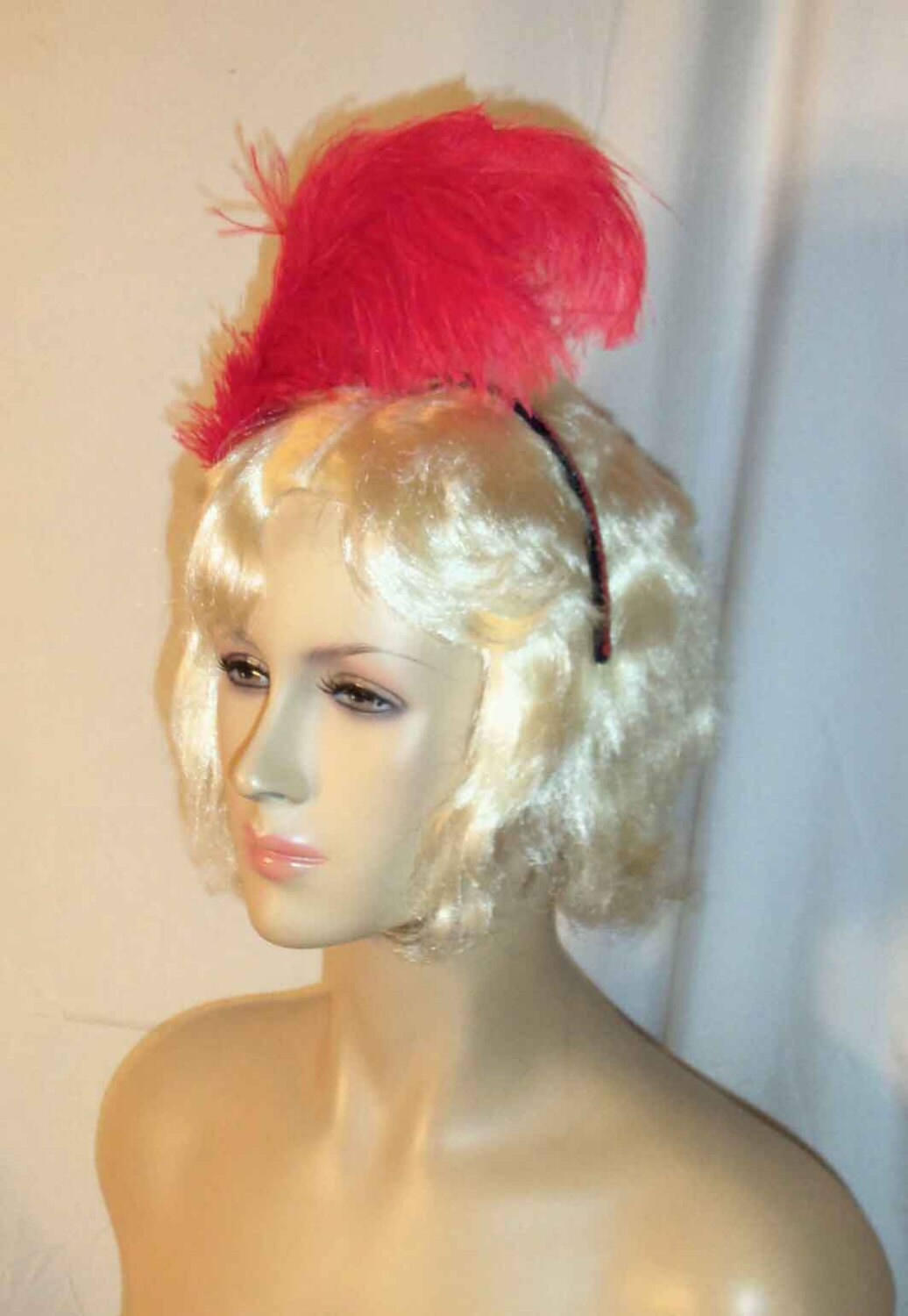 Red French Plume Feathers and Sequin Trim Showgirl Costume All Occasion ...