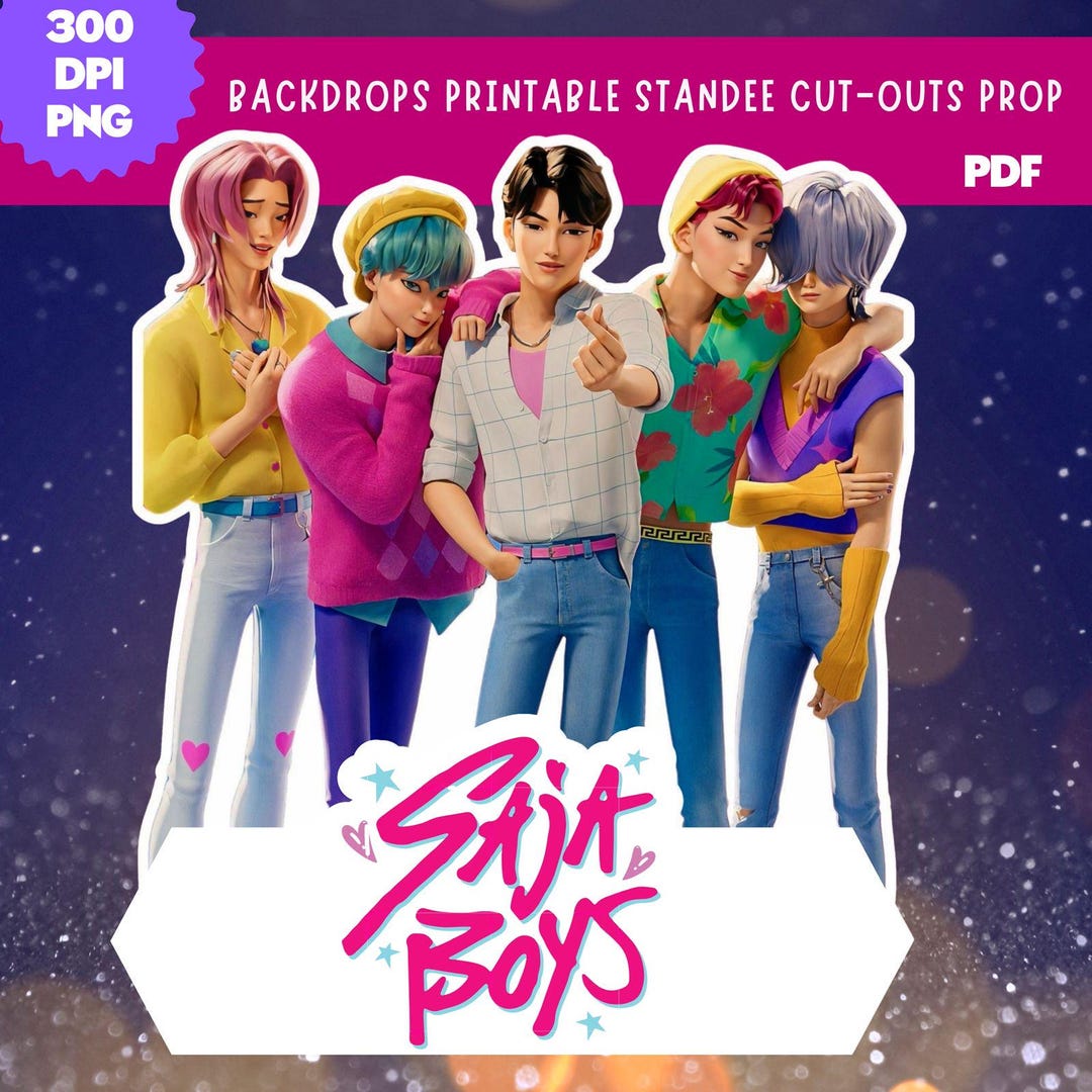 Saja Boys Kpop Demon Hunter Printable Standee Cut Outs, Kpop Demon ...