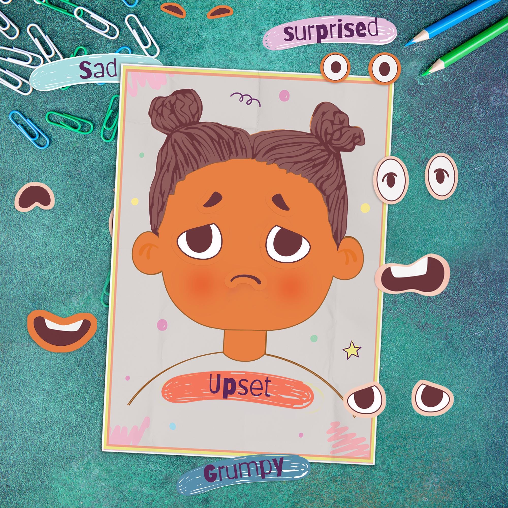 Emotions Activity for Kids, Girl Version, Printable Toddler Feeling ...