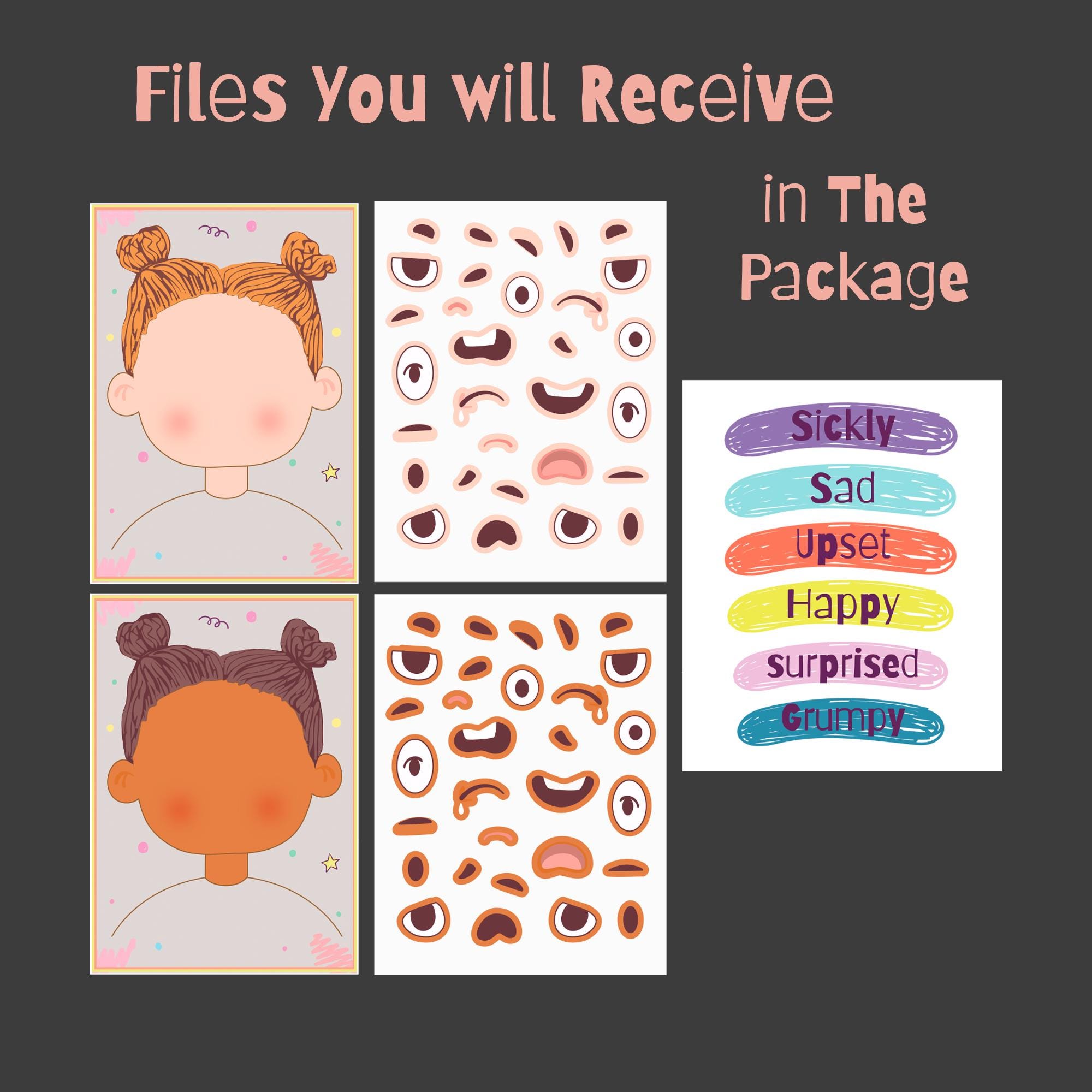 Emotions Activity for Kids, Girl Version, Printable Toddler Feeling ...