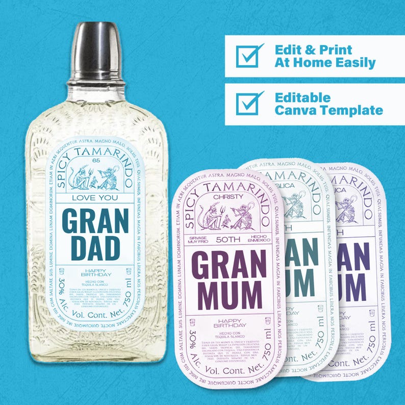 Personalized Tequila Bottle Label | Funny Cheap Gift | Birthday Wedding ...