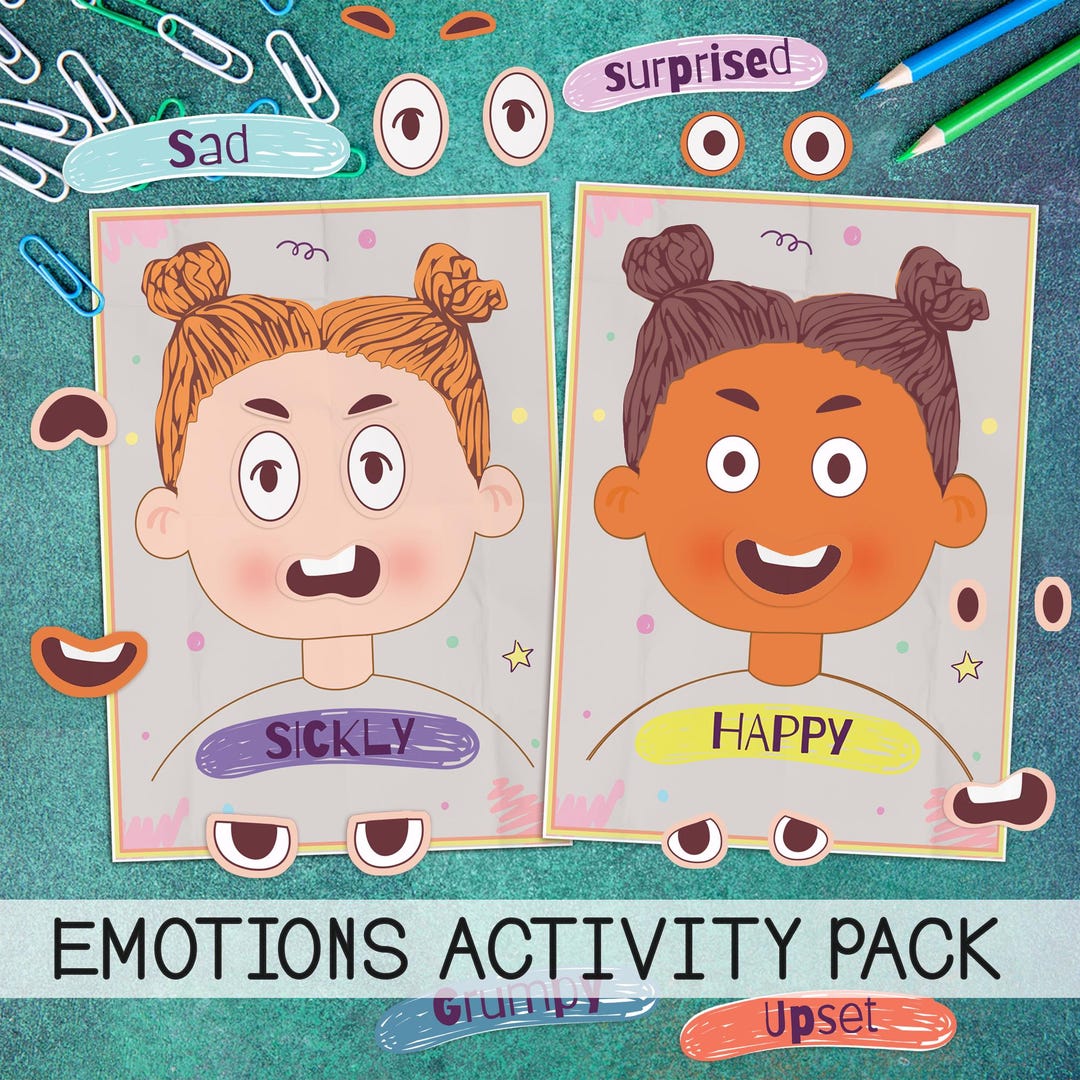 Emotions Activity for Kids, Girl Version, Printable Toddler Feeling ...
