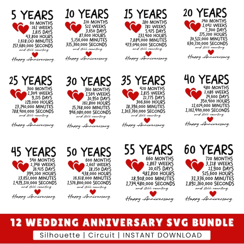 Anniversary Svg - Etsy