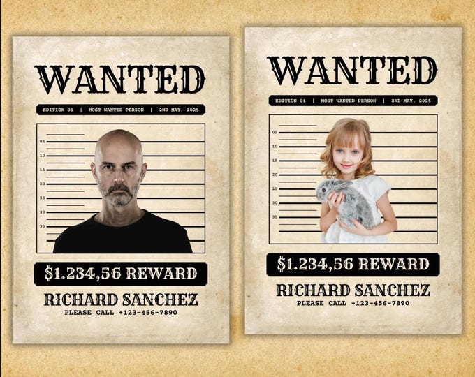 Vintage Wild West Wanted Poster Pngs – Rustic Outlaw Clipart (digital ...