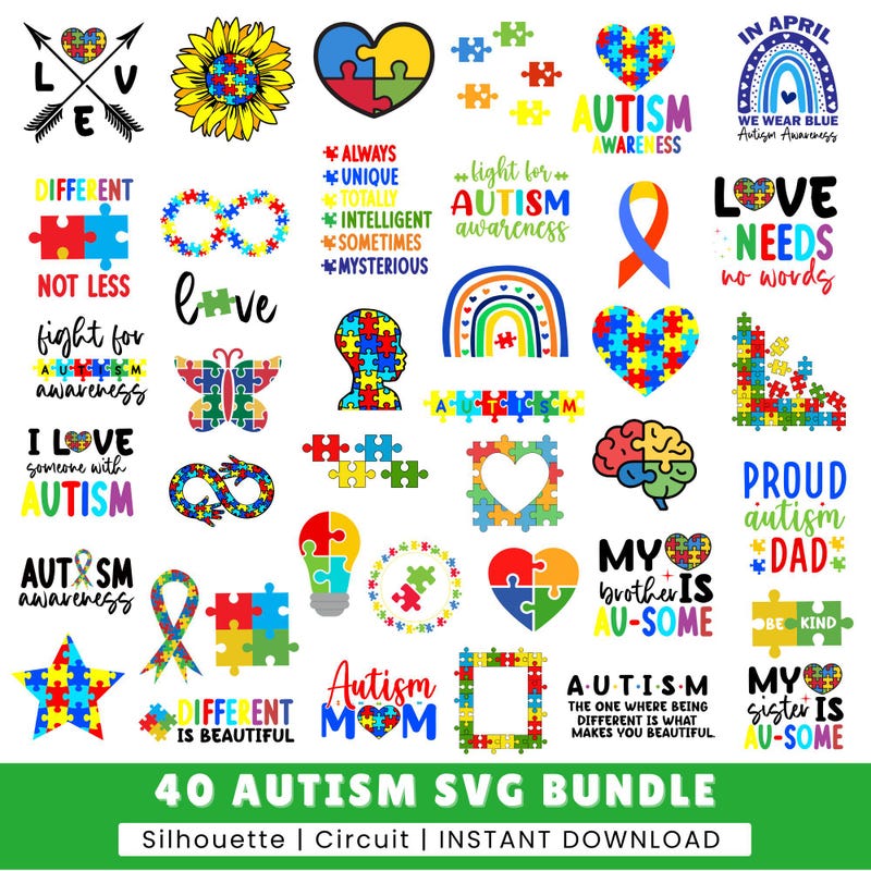 Autism Awareness Clipart - Etsy
